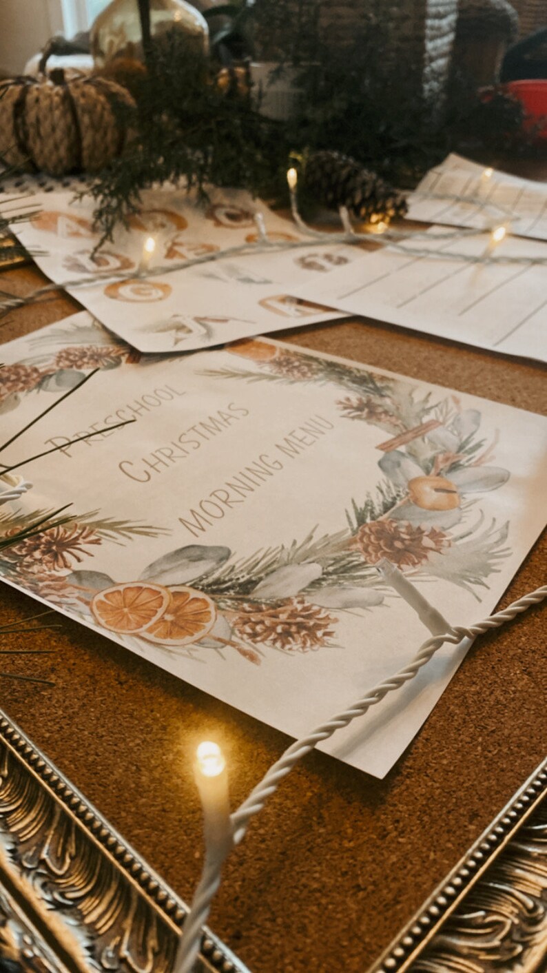 Christmas Preschool Morning Menu - Etsy