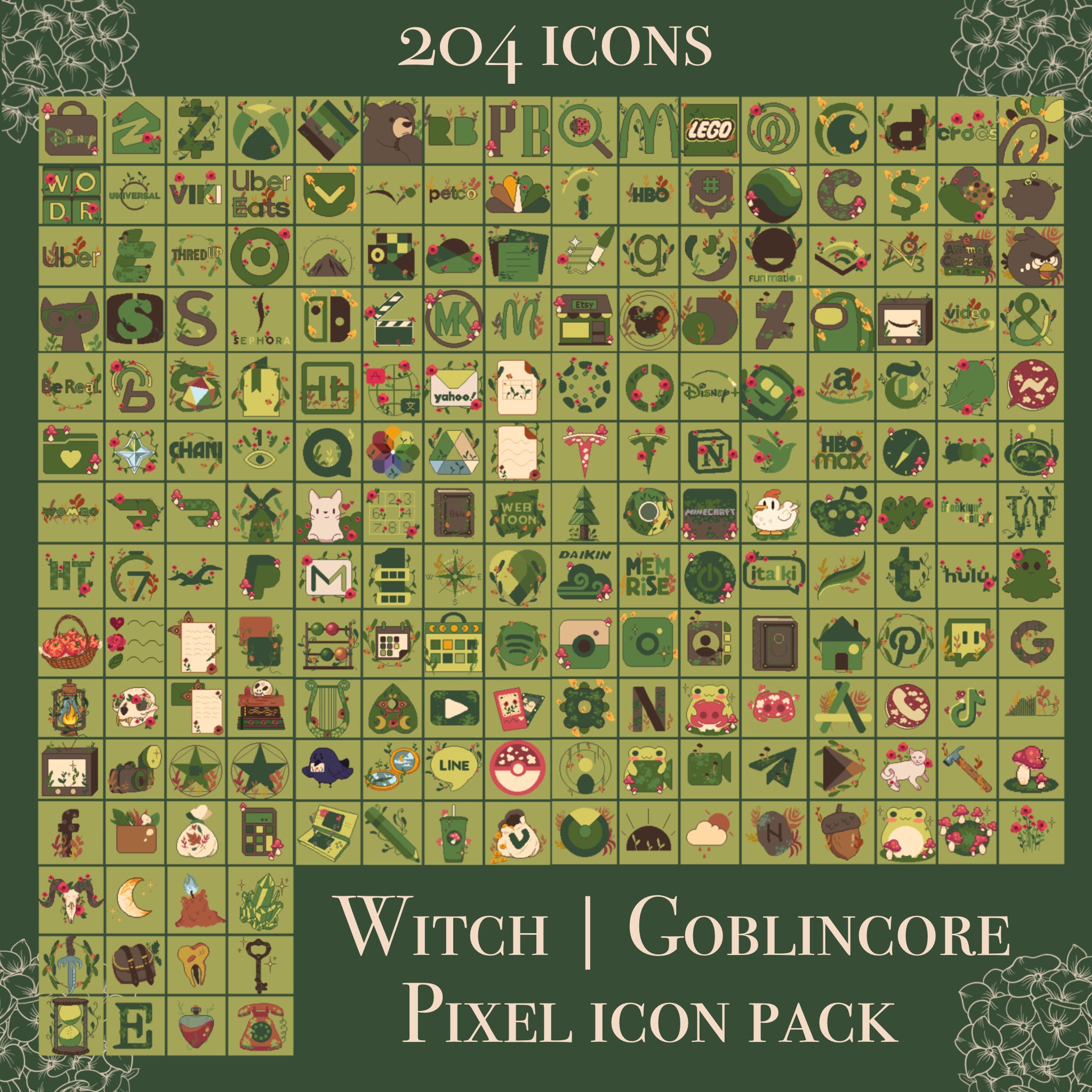 Goblincore / Witch / Cottagecore Aesthetic Ios 14 App Icons / - Etsy