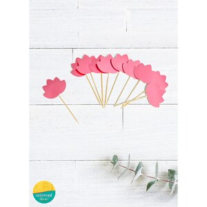Lotus Cupcake Topper | Pink Lotus Mithai Toppers | Indian Auspicious ...