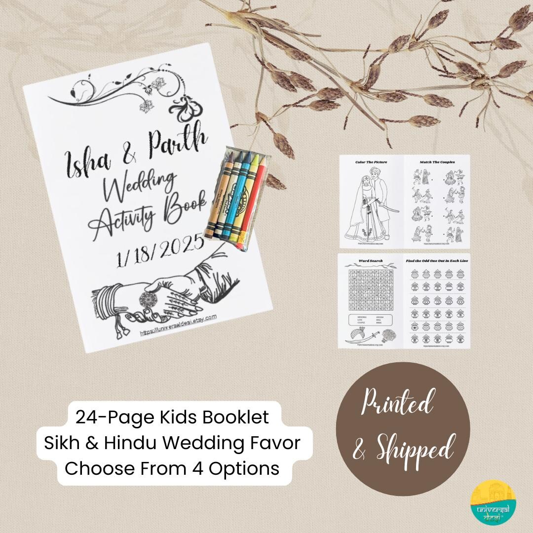 Personalized Indian Wedding Activity Book: Sikh & Hindu Kids Favor - Etsy