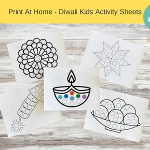 Diwali Favor Dot Sticker Printable Activity Sheets: Kids Printable ...