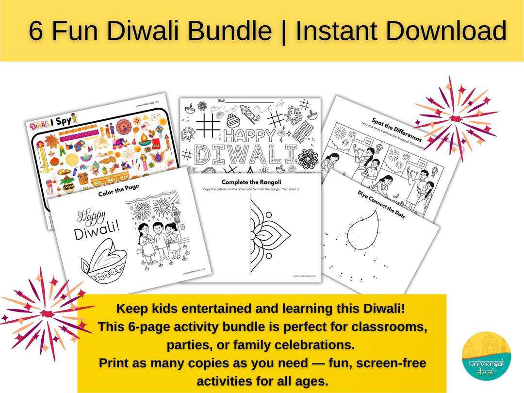 Diwali Kids Activity Bundle: 5 Printable Games (digital Download) - Etsy