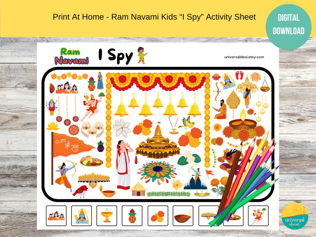 Ram Navami I Spy Activity Sheet: Kids Printable (digital Download) - Etsy