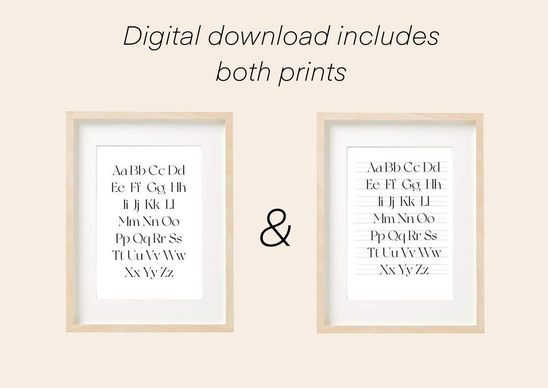Classical Style Alphabet Poster Set - Digital Download - A4 Size ...