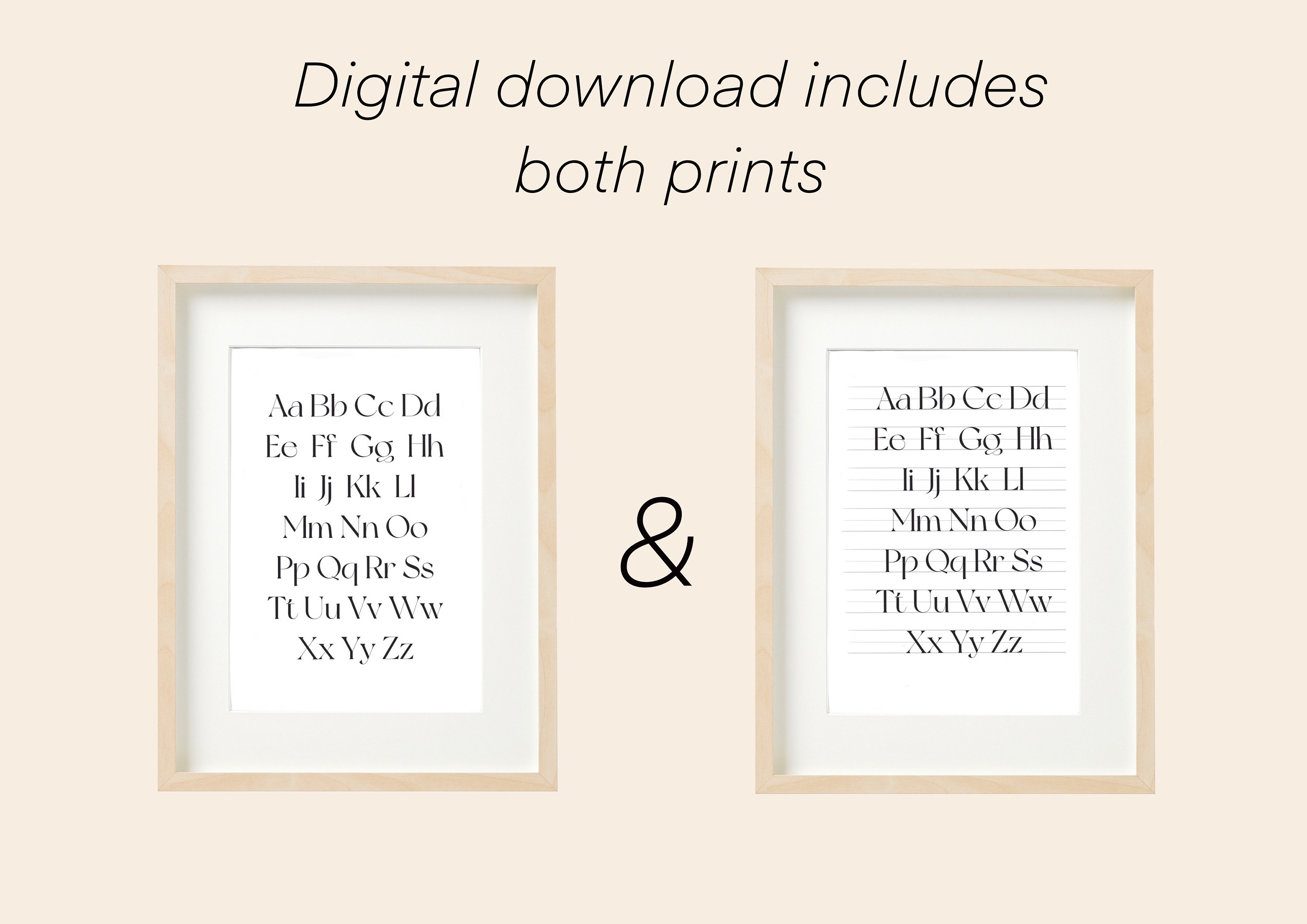Classical Style Alphabet Poster Set - Digital Download - A4 Size ...