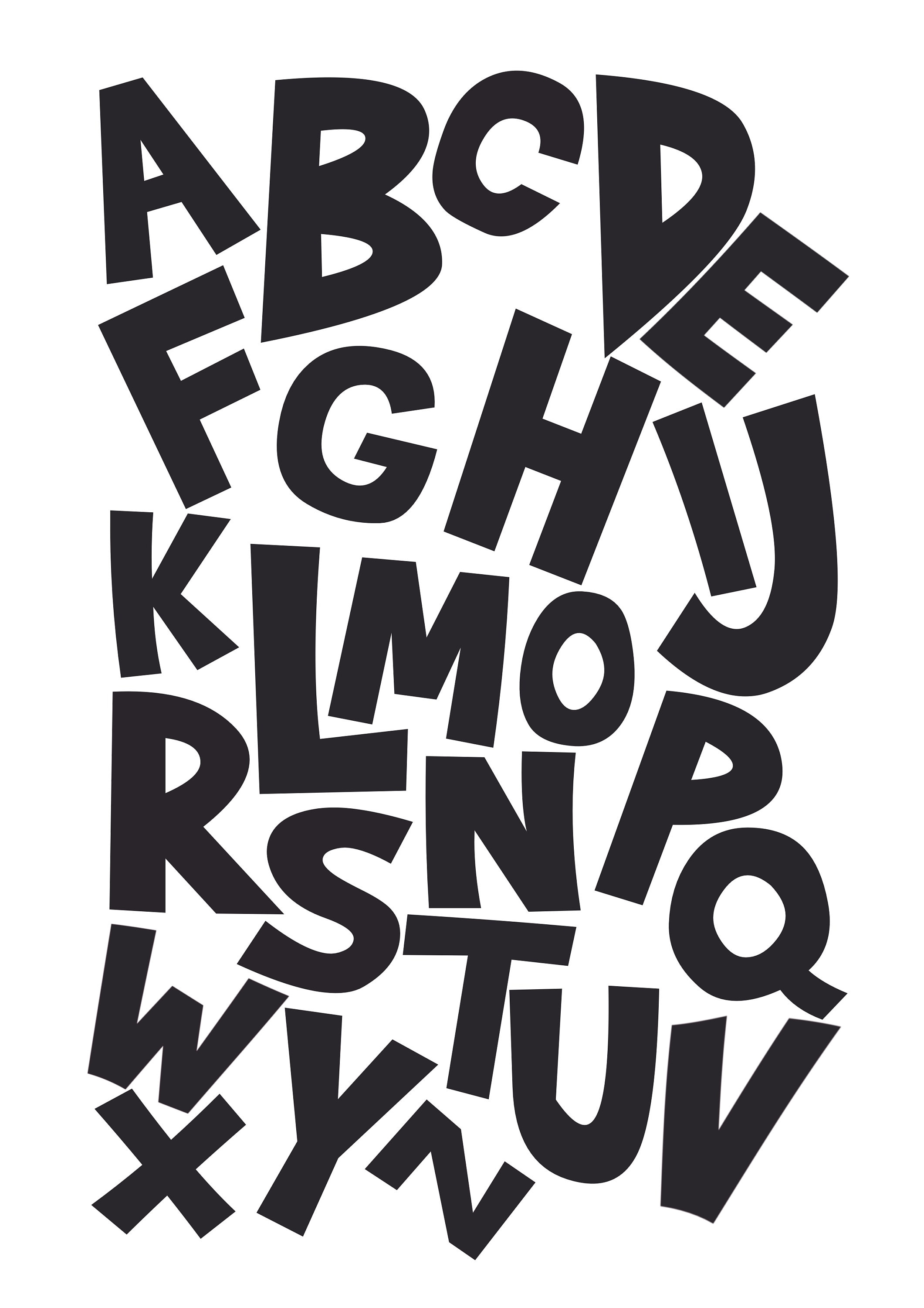 Printable Bold Black and White Alphabet Poster for Children - Perfect ...