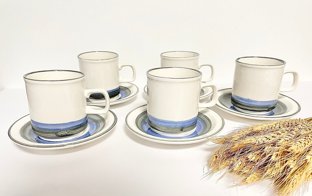 Set of 6 Vintage Carrigaline Pottery Coffee Mug and Saucer Set With ...
