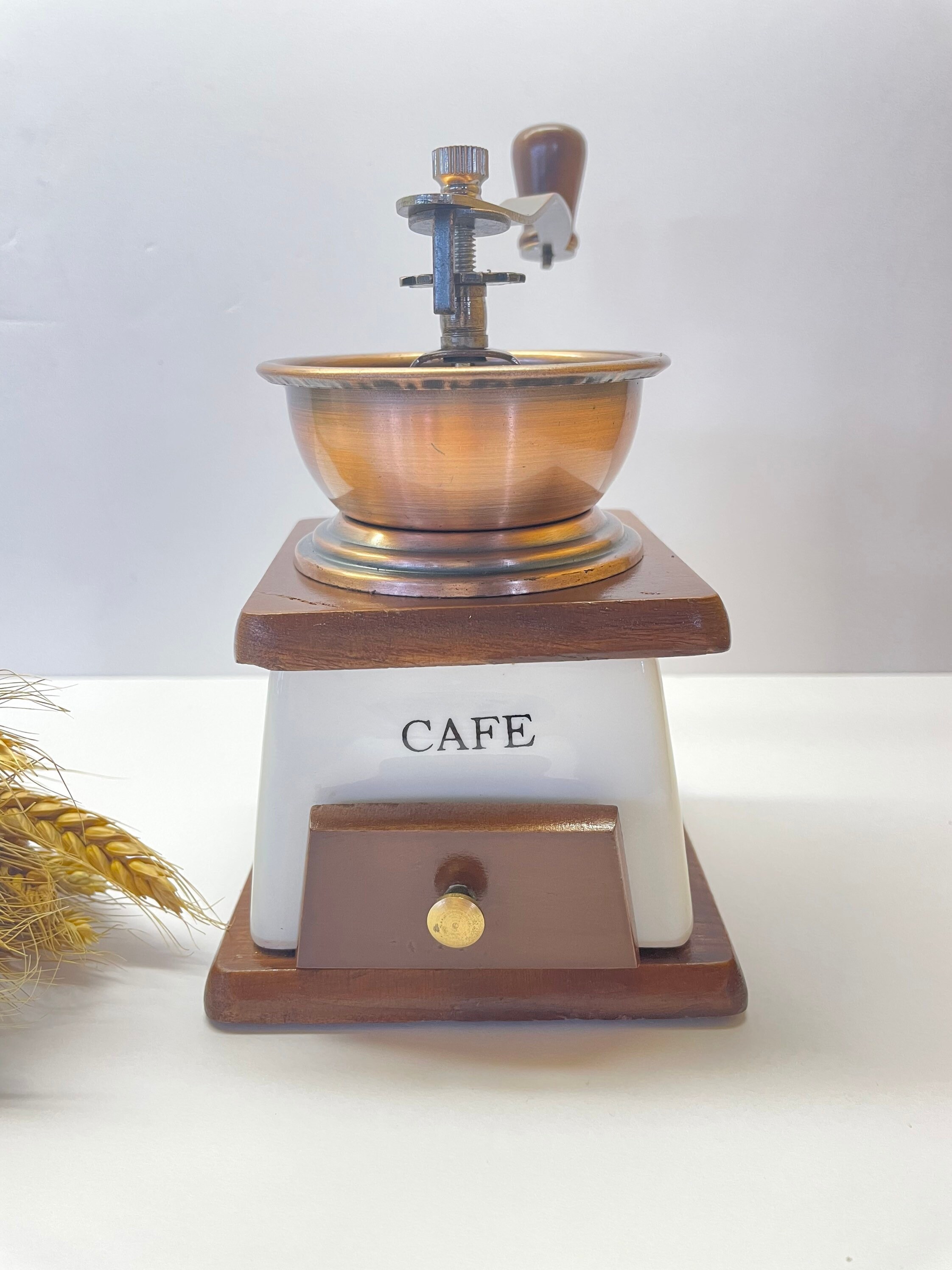 Vintage Coffee Grinder Mill White Ceramic Delft Blue Windwill Scene ...