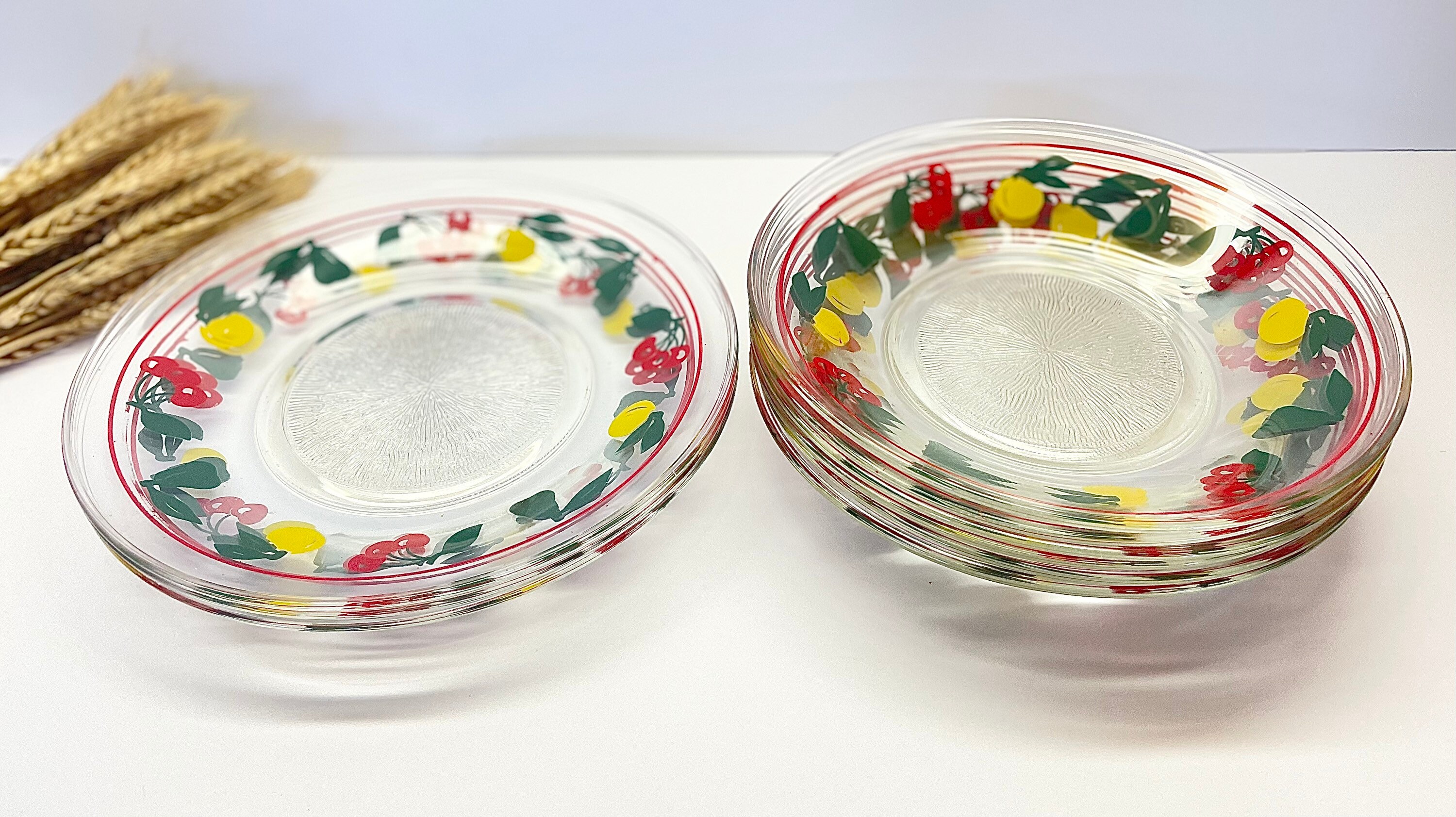9 Piece Italian Vintage Dinnerware Set With Colourful Fruit Pattern ...