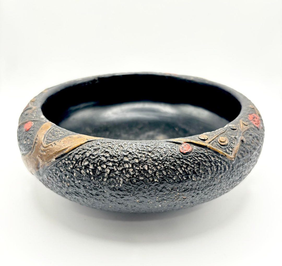 1920s Antique Japanese Tokanabe Pottery Footed Planter Pot, Hand ...