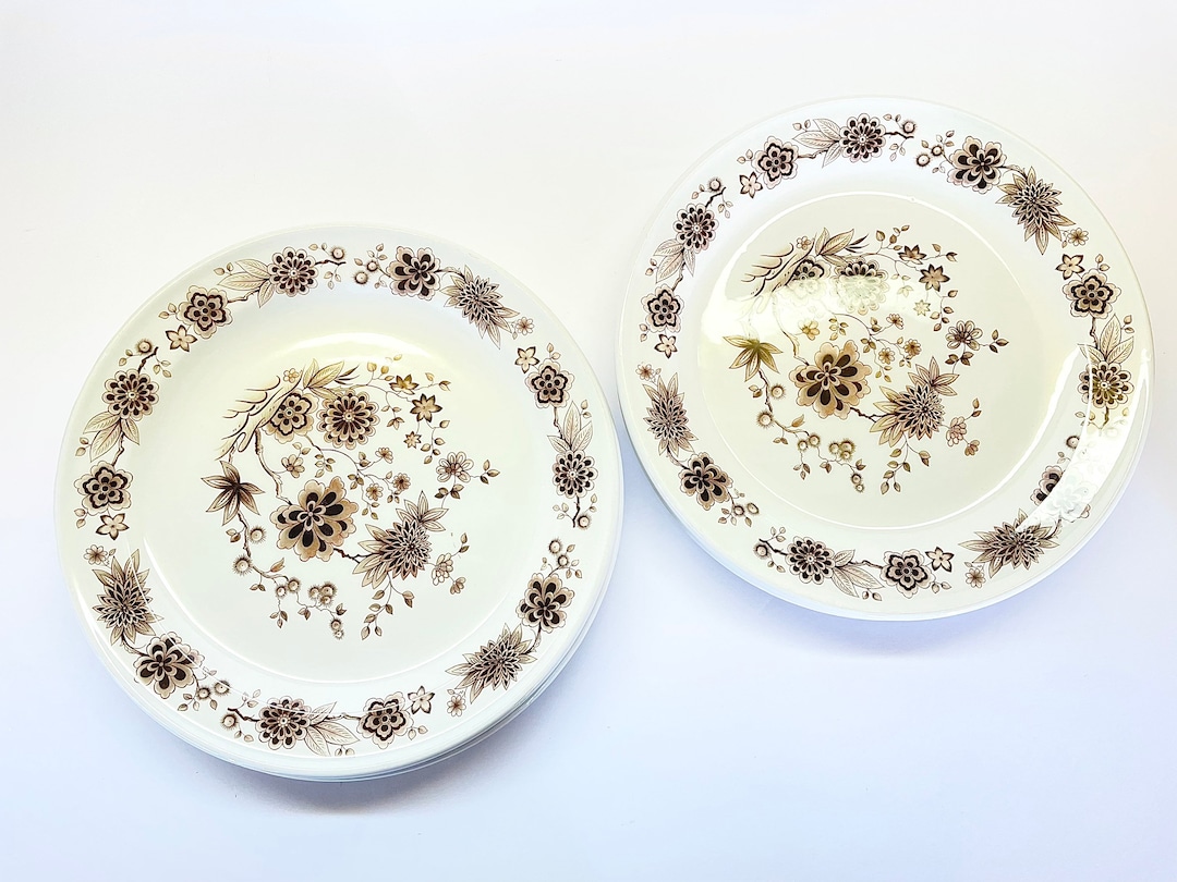 Vintage Royal Doulton Steelite Dinner Plates With Floral Pattern, Set ...