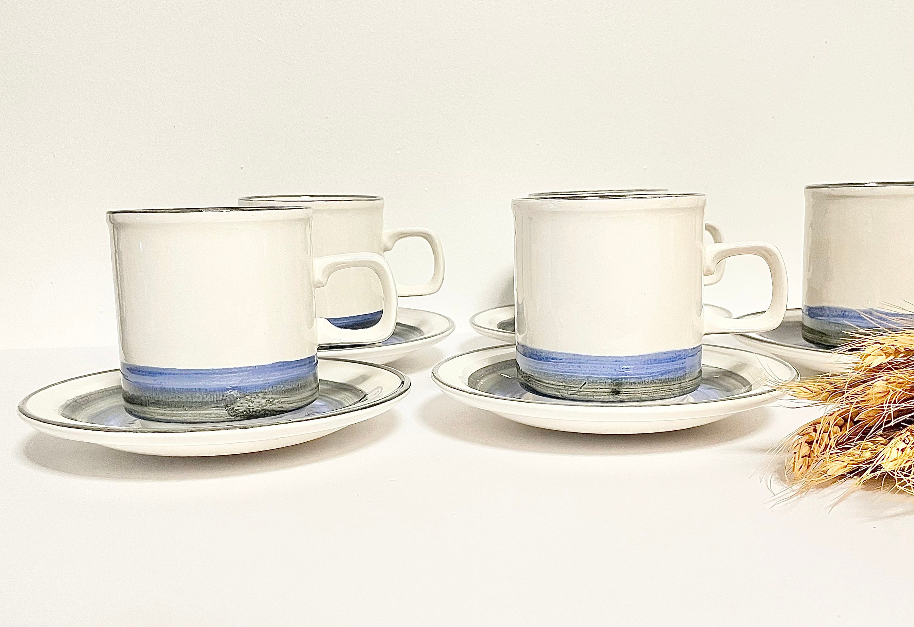 Set of 6 Vintage Carrigaline Pottery Coffee Mug and Saucer Set - Etsy