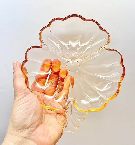 Vintage Clover Shaped Pink Glass Bowl by Jeanette Gla… - Gem