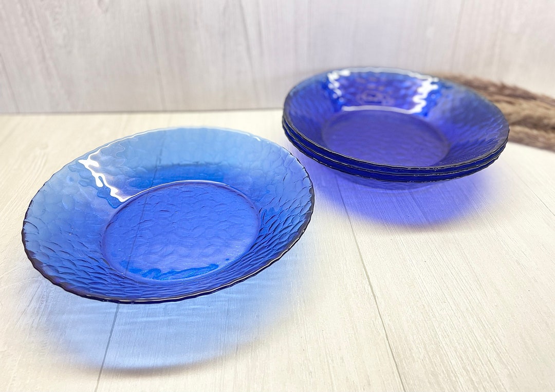 1980s Vintage Large Cobalt Blue Dinner Bowls, Salad or Soup, Dinnerware ...