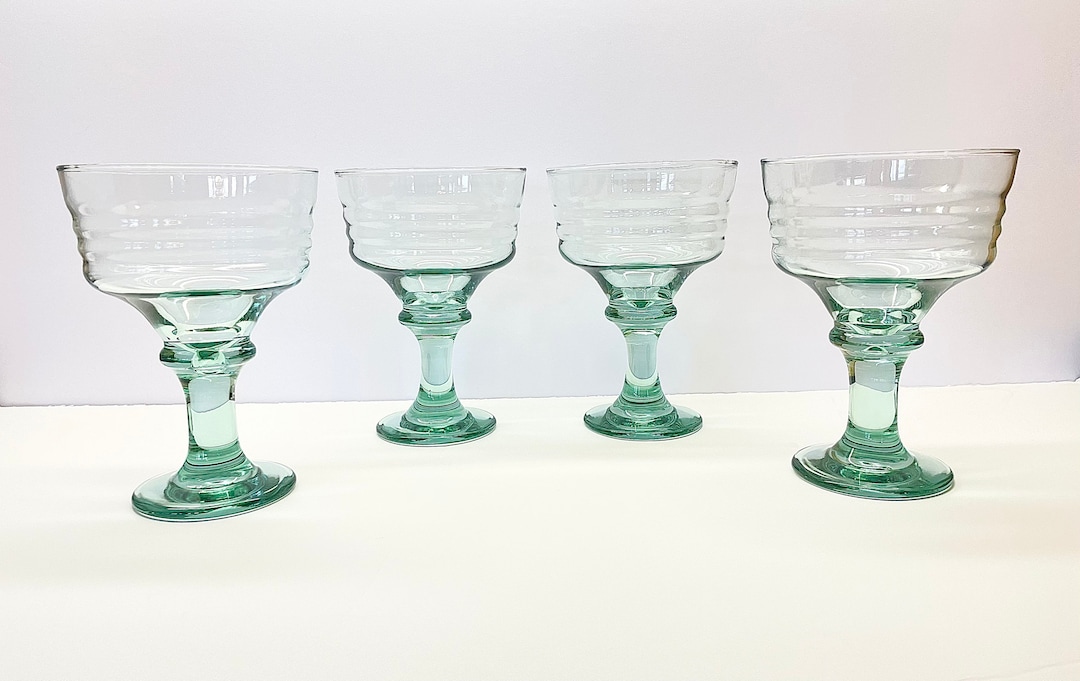 Set of 4 Vintage Libbey Spanish Green Sherbet Glasses, Vintage ...