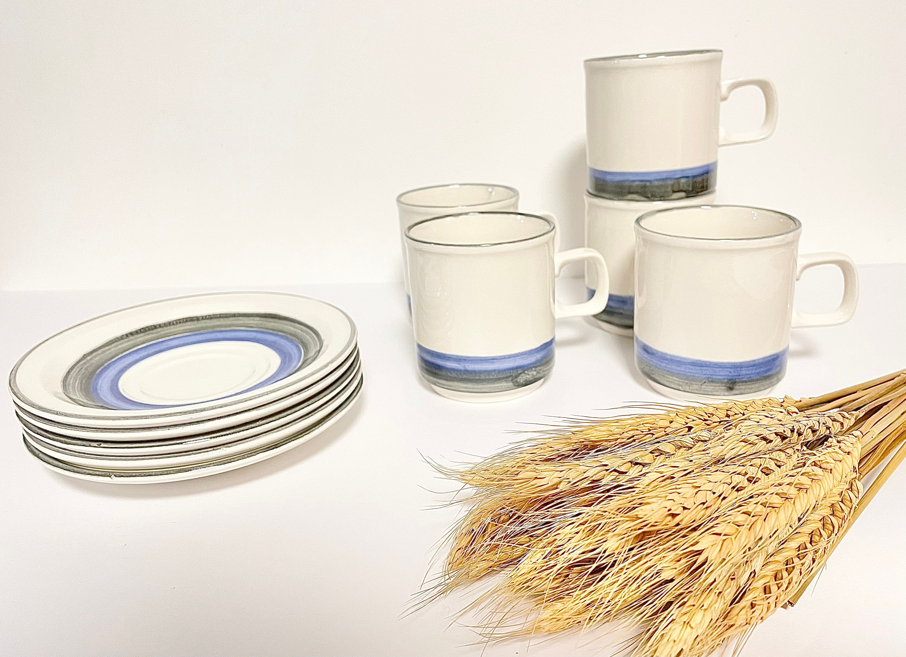 Set of 6 Vintage Carrigaline Pottery Coffee Mug and Saucer Set - Etsy