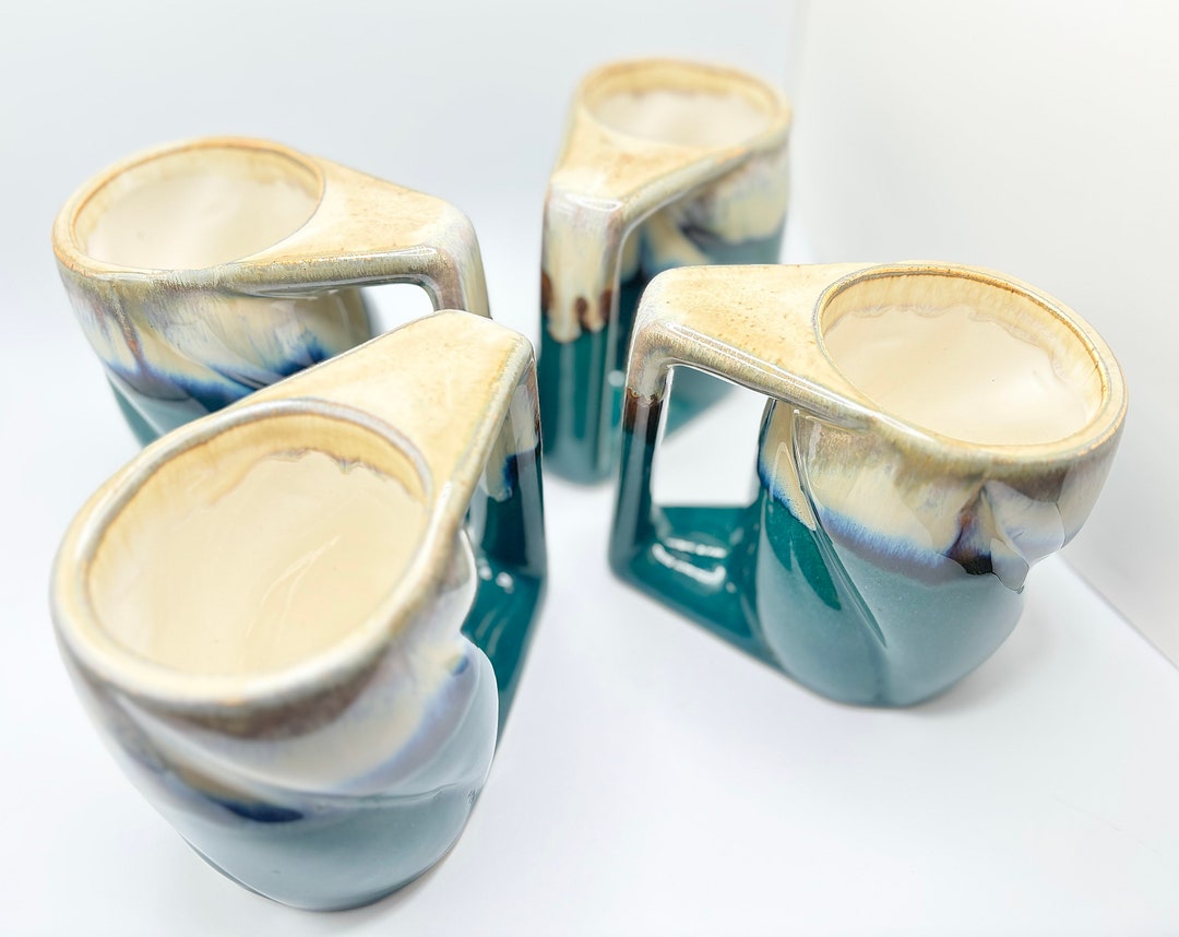Set of 4 1980s Vintage Rodolfo Padilla Ceramic Pottery Mugs, Handmade ...