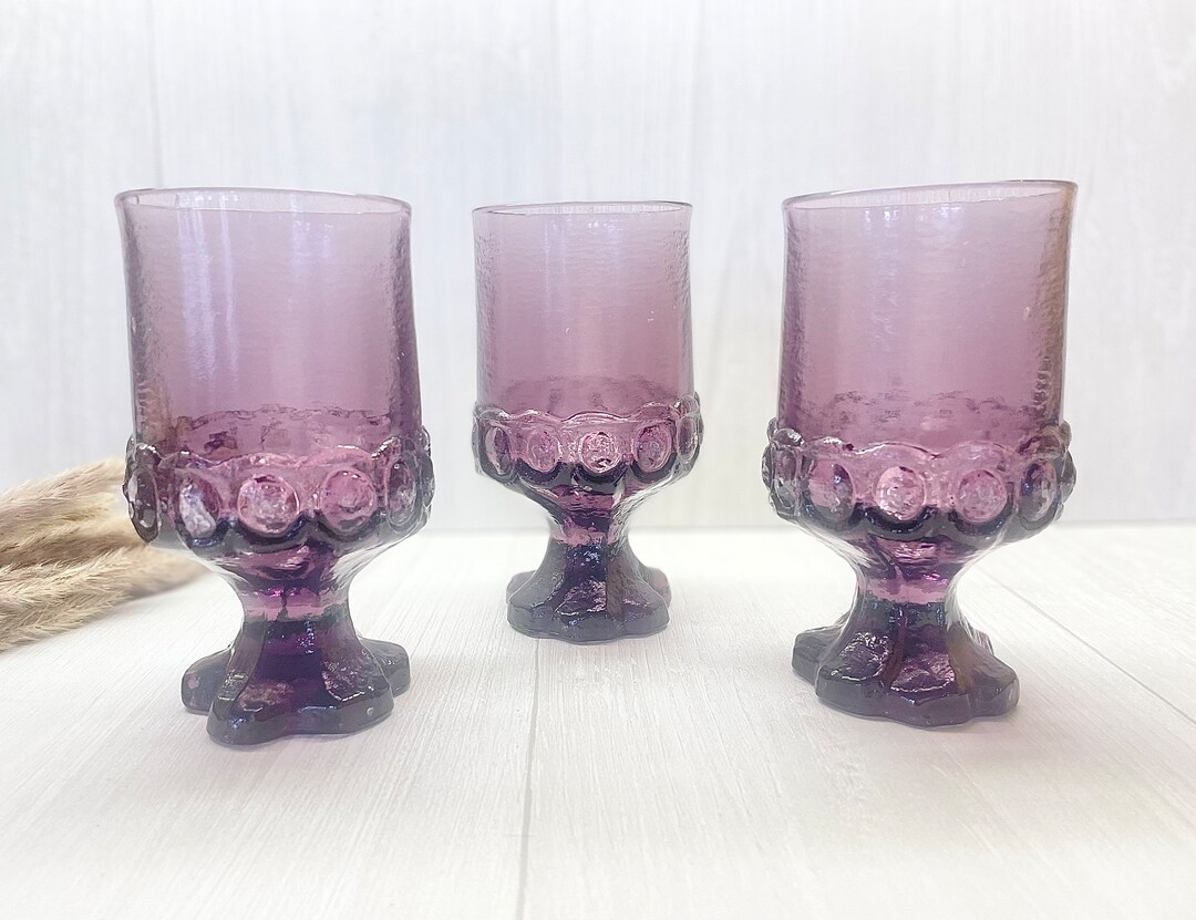 Mid Century Tiffin Franciscan Madeira Plum Amethyst Purple Footed Wine ...