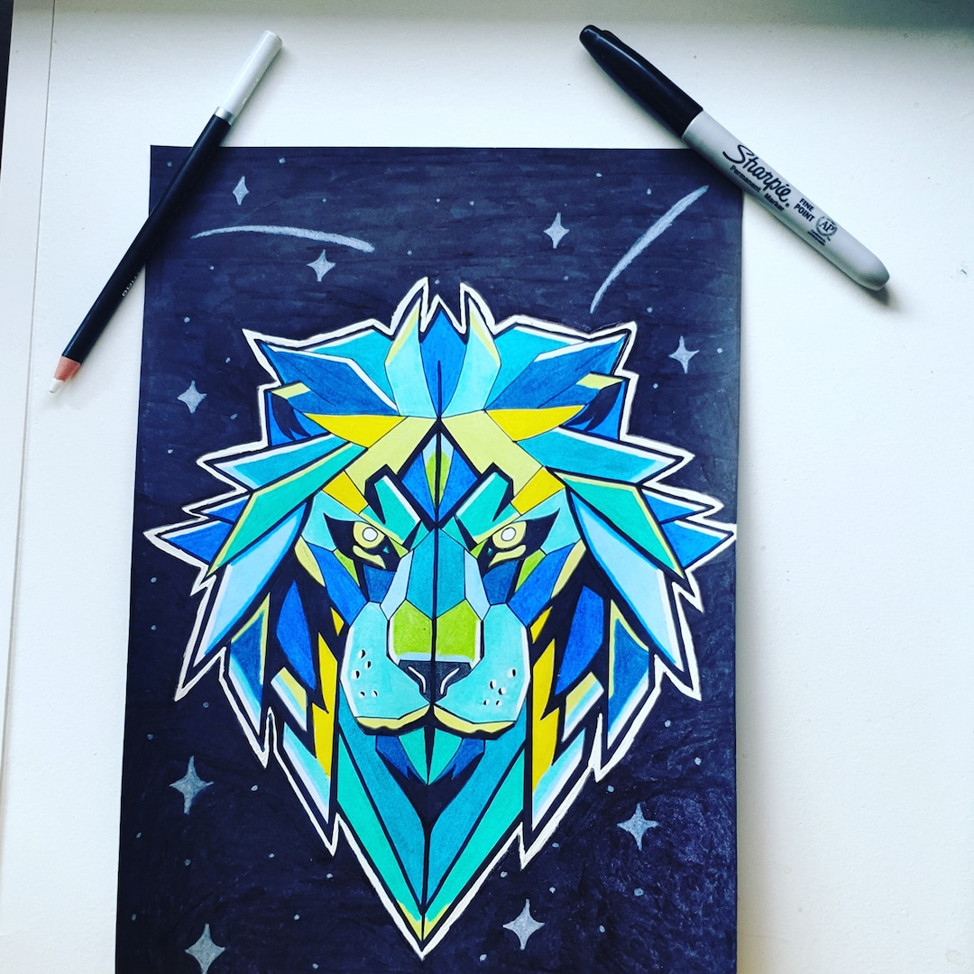 Original Drawing Lion A4 - Etsy