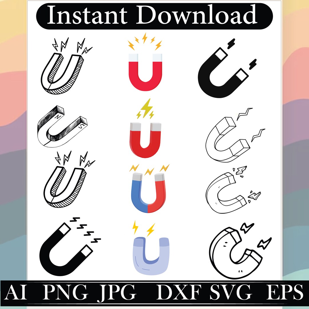 Magnet SVG Bundle \ Magnet SVG \ Magnet Cut Files \ Magnet Clipart ...
