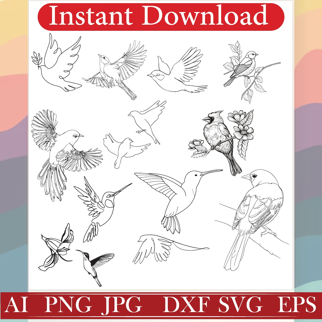 Bird Svg Bundle \ Bird Cut Files \ Bird Silhouette Svg \ Flying Bird ...