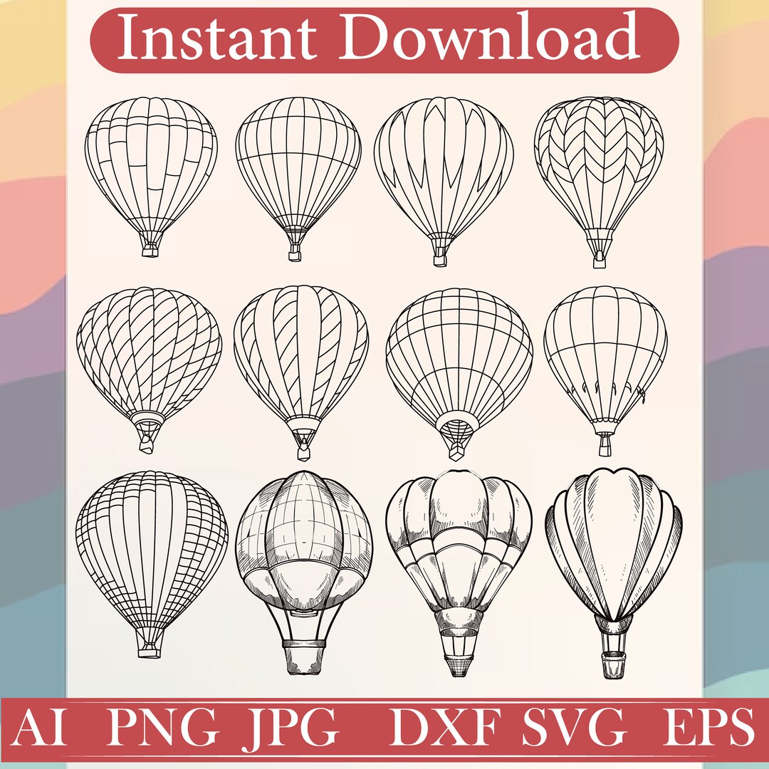 Hot Air Balloon Svg \ Balloon Svg Bundle \ Air Balloon Svg \ Air ...