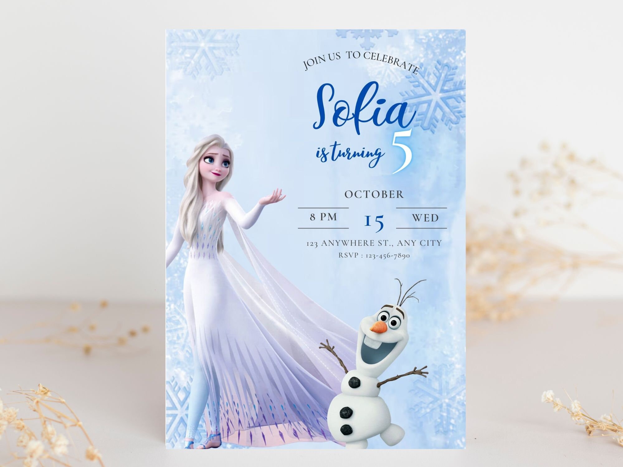 Editable Frozen Birthday Invitation Template, Princess Elsa Girl Evite ...