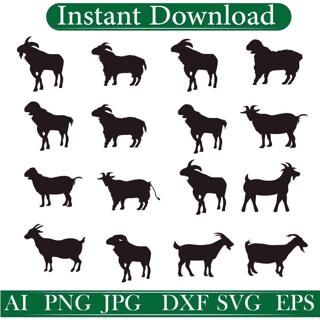 Goat Svg Bundle \ Goat Svg \ Goat Cut File \ Goat Silhouette \ Goat ...