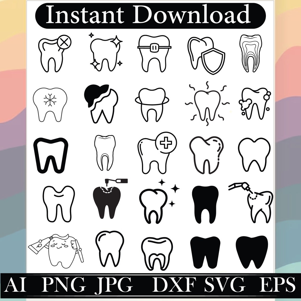 Tooth SVG Bundle \ Tooth SVG \ Tooth Clipart \ Dentist SVG \ Tooth ...