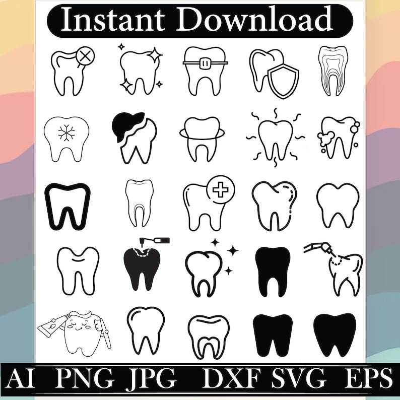 Tooth SVG Bundle \ Tooth SVG \ Tooth Clipart \ Dentist SVG \ Tooth ...
