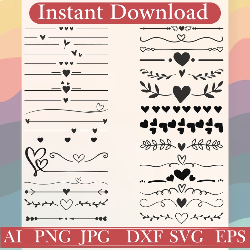 Wedding Text Divider \ Text Divider Svg \ Heart Text Divider \ Wedding ...