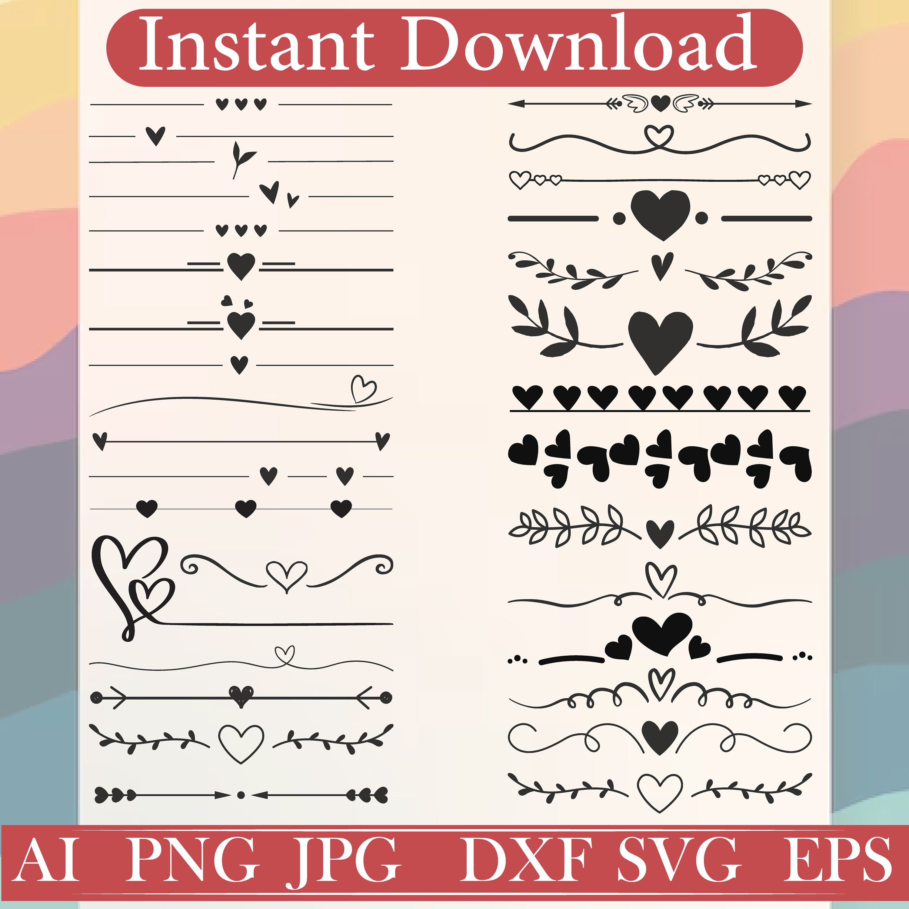 Wedding Text Divider \ Text Divider Svg \ Heart Text Divider \ Wedding ...