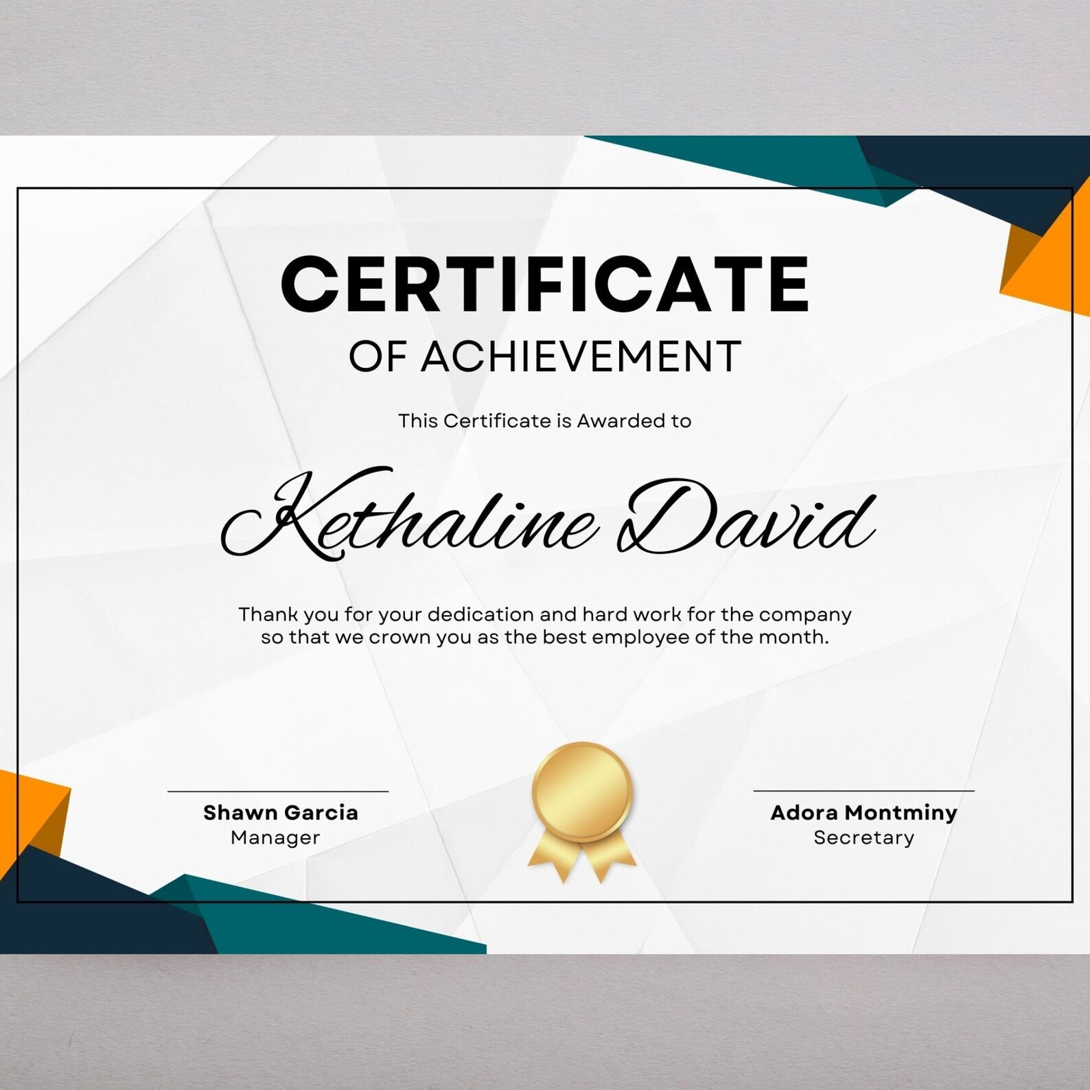 Editable Certificate Template, Powerpoint, Certificate of Achievement, Completion, Award ...