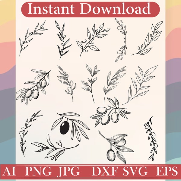 Olive Leaf Svg - Etsy