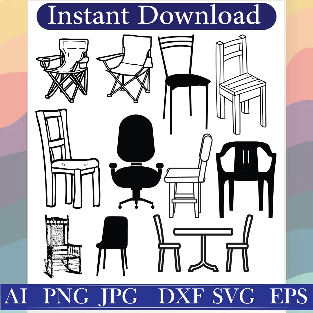 Furniture Svg / Chair Svg / Chair Clipart / Wooden Chair Svg / Chair ...