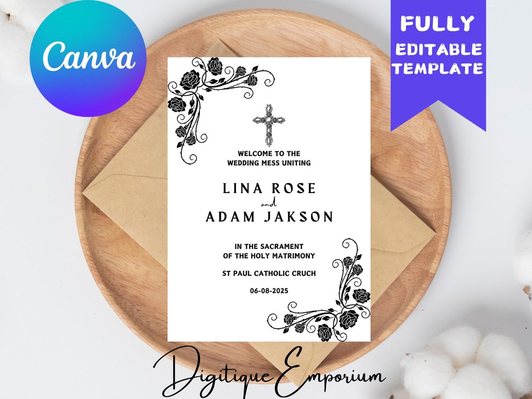 Catholic Wedding Program Template Full Readings Explain Catholic ...