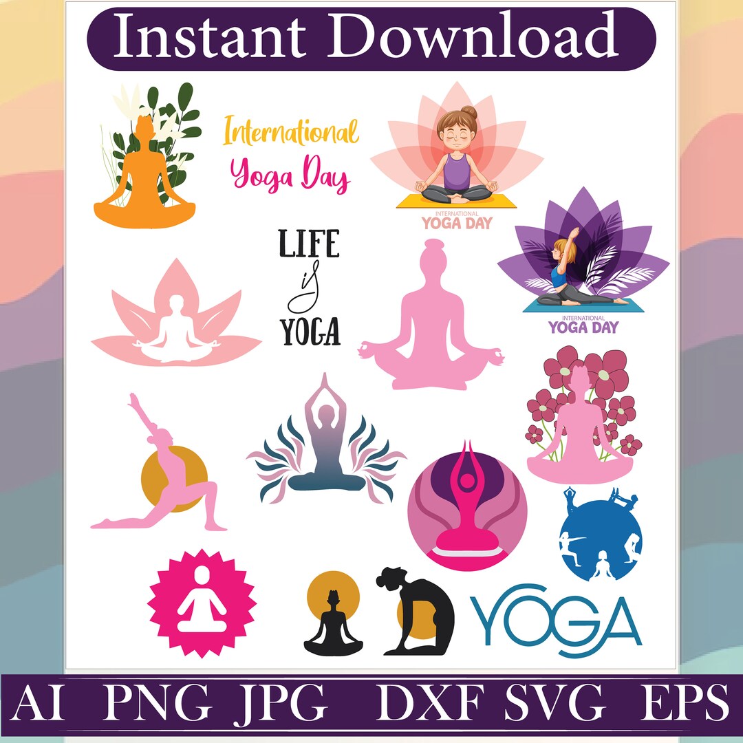 Yoga Bundle Svg \ Yoga Cut Files \ Yoga Clipart \ Yoga Quotes SVG ...