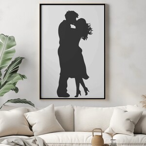 Lovers Kissing Svg \ Kissing Couple Svg \ Romantic Couple Svg \ Kissing ...