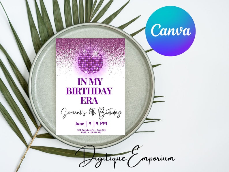 Editable in My Birthday Era Invitation Eras Party Decor Glitter ...