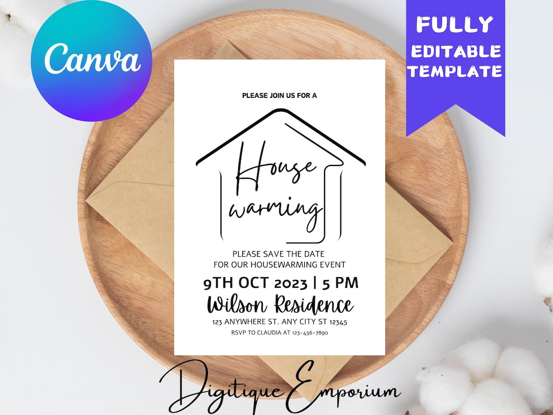 Editable House Warming Invitation, House Warming Party, Modern ...