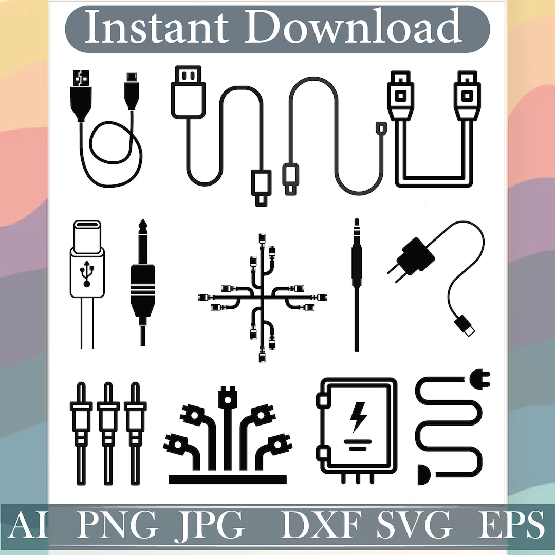 USB Cable Svg \ Type-c Cable SVG \ Charger SVG \ Plug Svg \ Phone ...