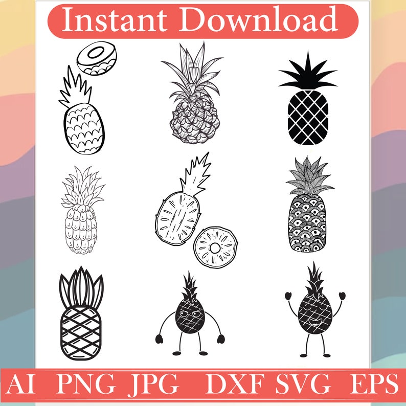 Pineapple SVG Bundle \ Pineapple Cut Files \ Pineapple Clipart ...