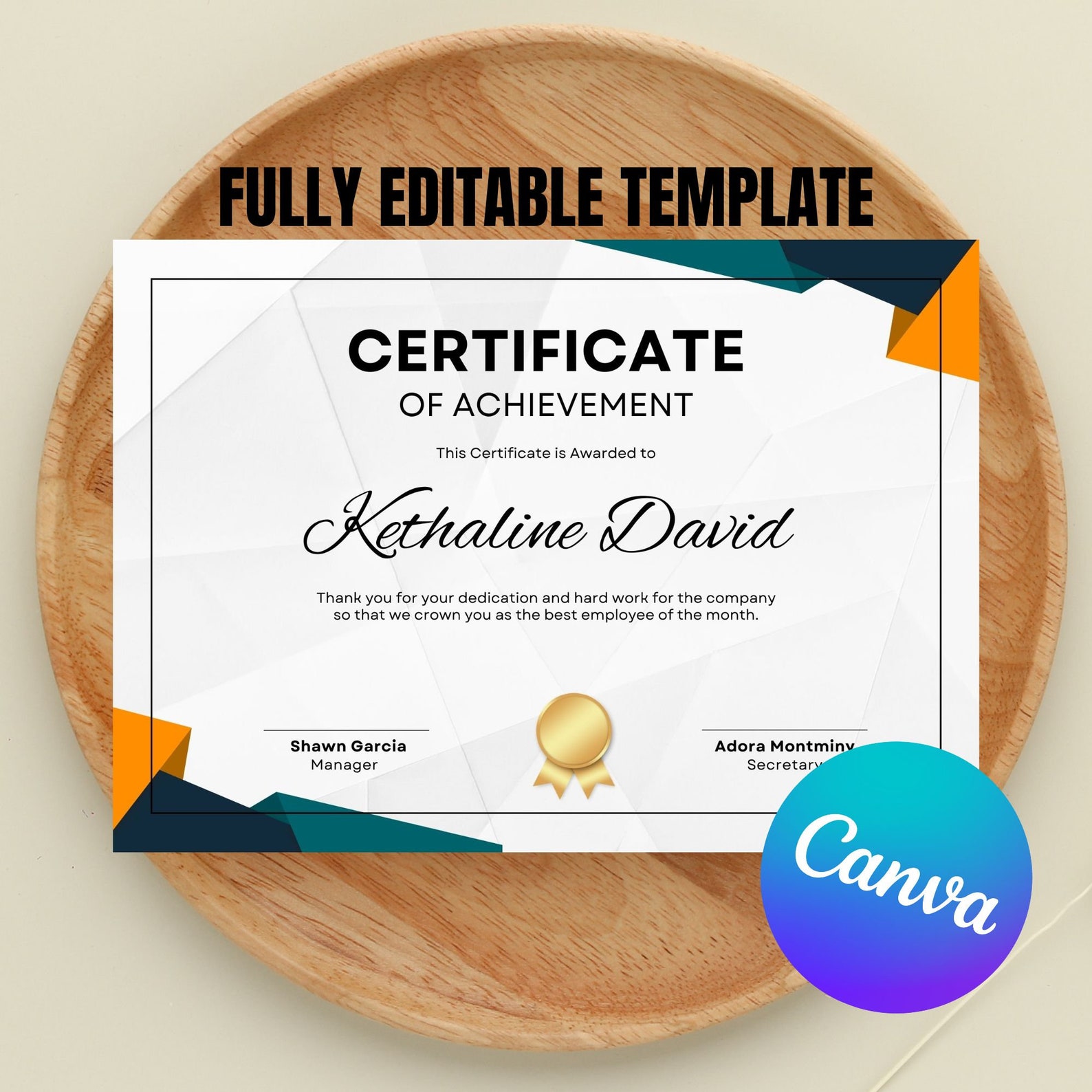 Editable Certificate Template, Powerpoint, Certificate of Achievement ...
