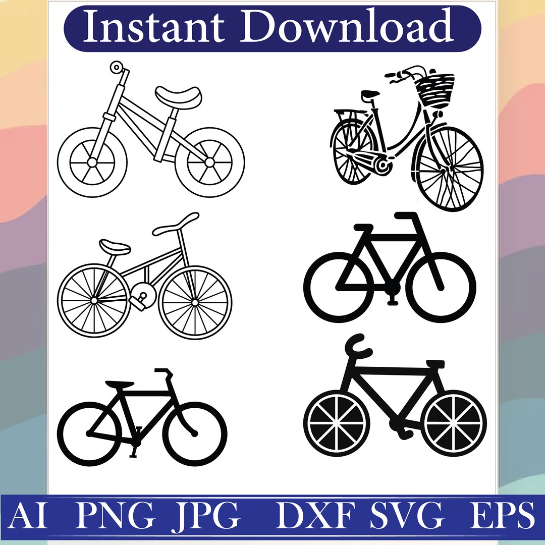 Bicycle SVG Bundle Bicycle Cut Files Bike SVG Bike Clipart Bicycle SVG ...