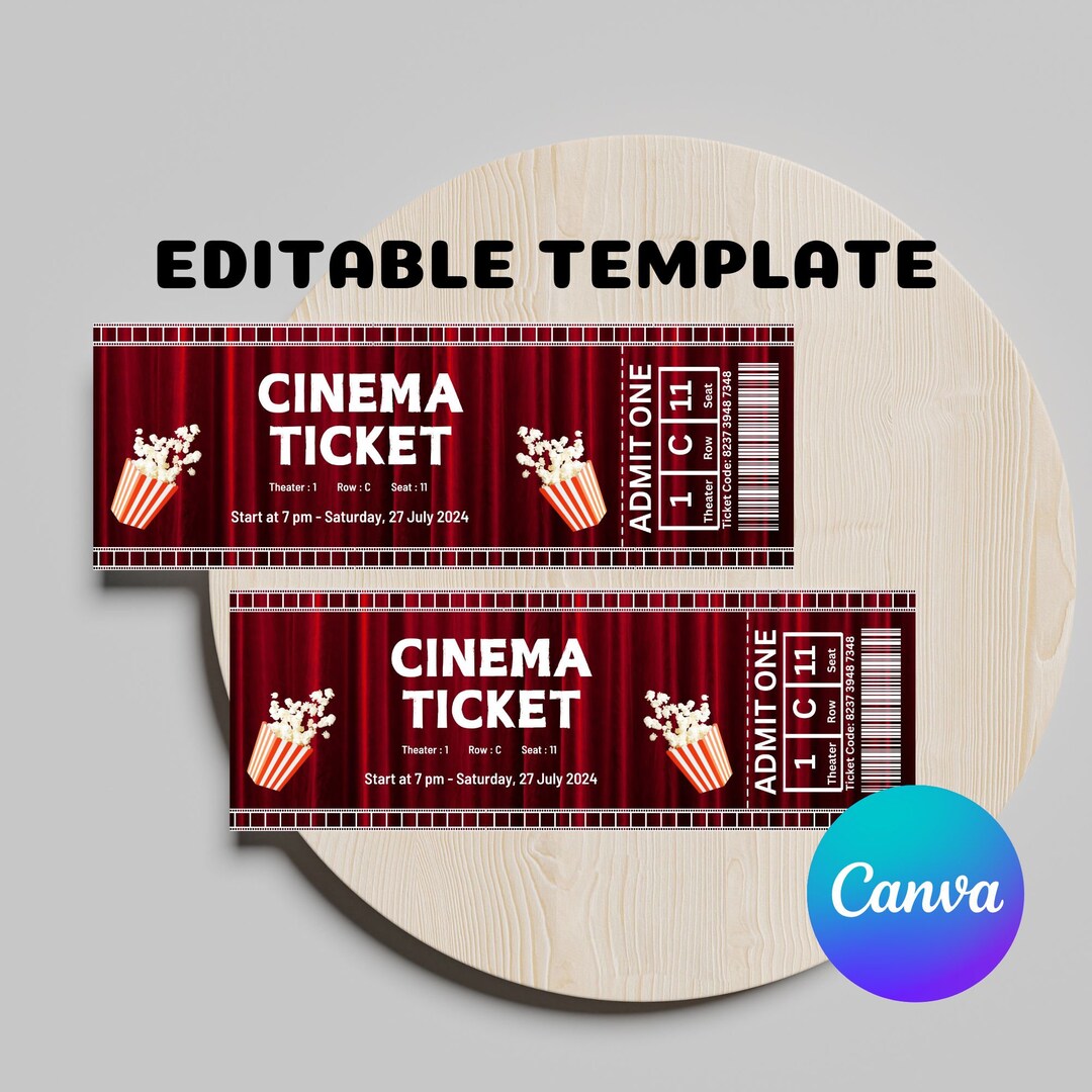 Movie Night Ticket,movie Ticket,movie Invitation,surprise Movie Night ...