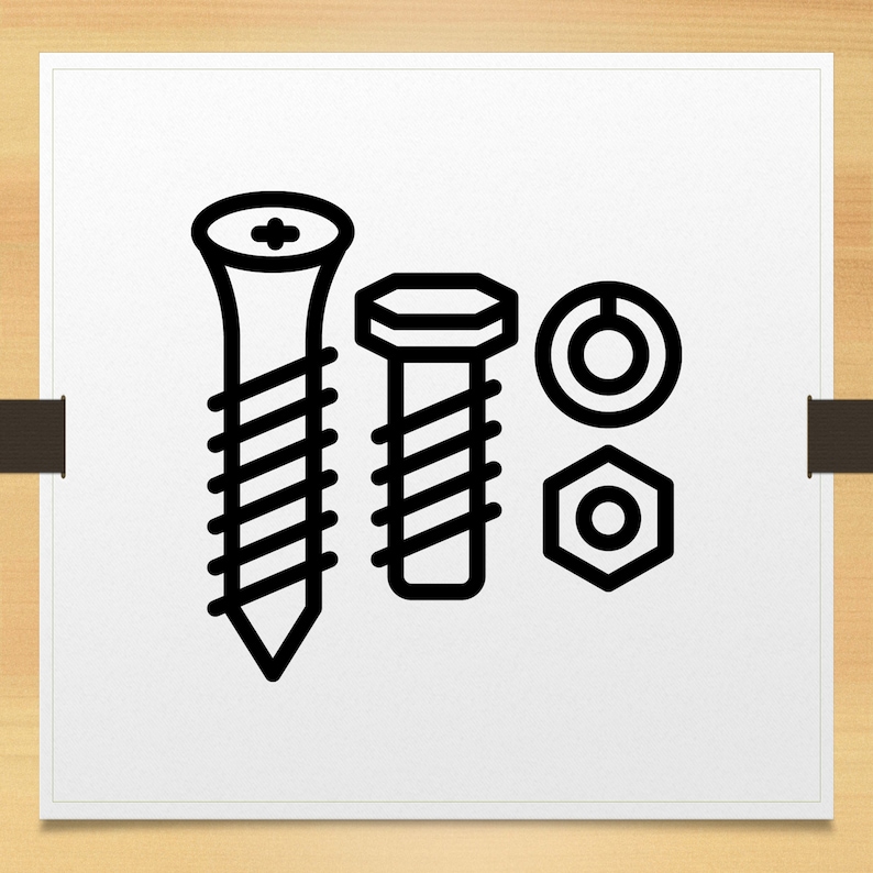 Screw SVG Bundle Screw Cut Files Bolts SVG Carpenter Svg Construction ...