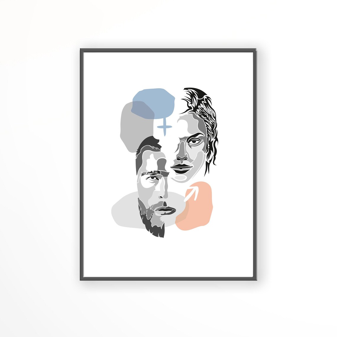 Human Faces Art for Print, Human Art, Face Art, Faces Wall Art ...