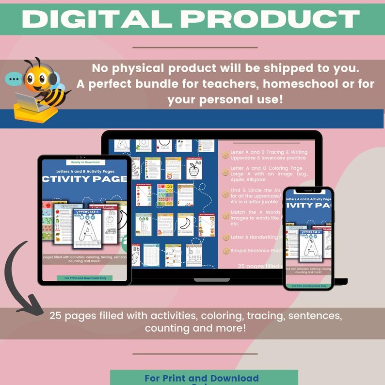 Alphabet Activity Pack | Letter A and B Worksheets | Preschool ...