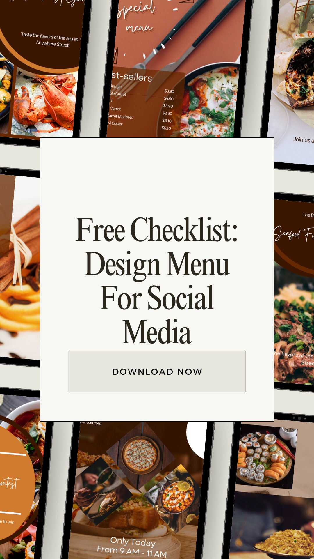 Editable Brown Flyer Template for Dinner Specials. Perfect for Social ...