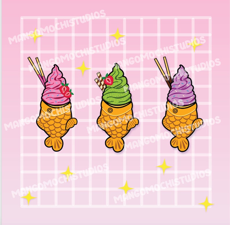 Taiyaki Vinyl Sticker | Japanese Dessert, Kawaii Food Decal - Etsy
